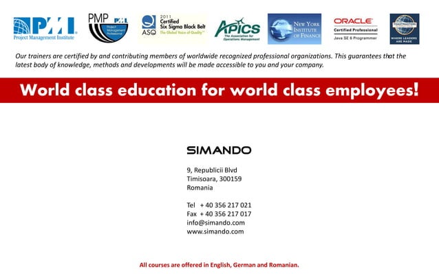 SIMANDO Training Courses | PPT