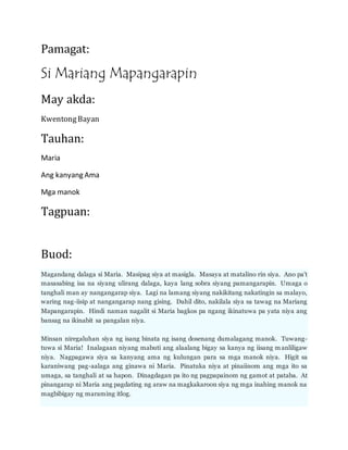 Si mariang mapangarapin | DOCX