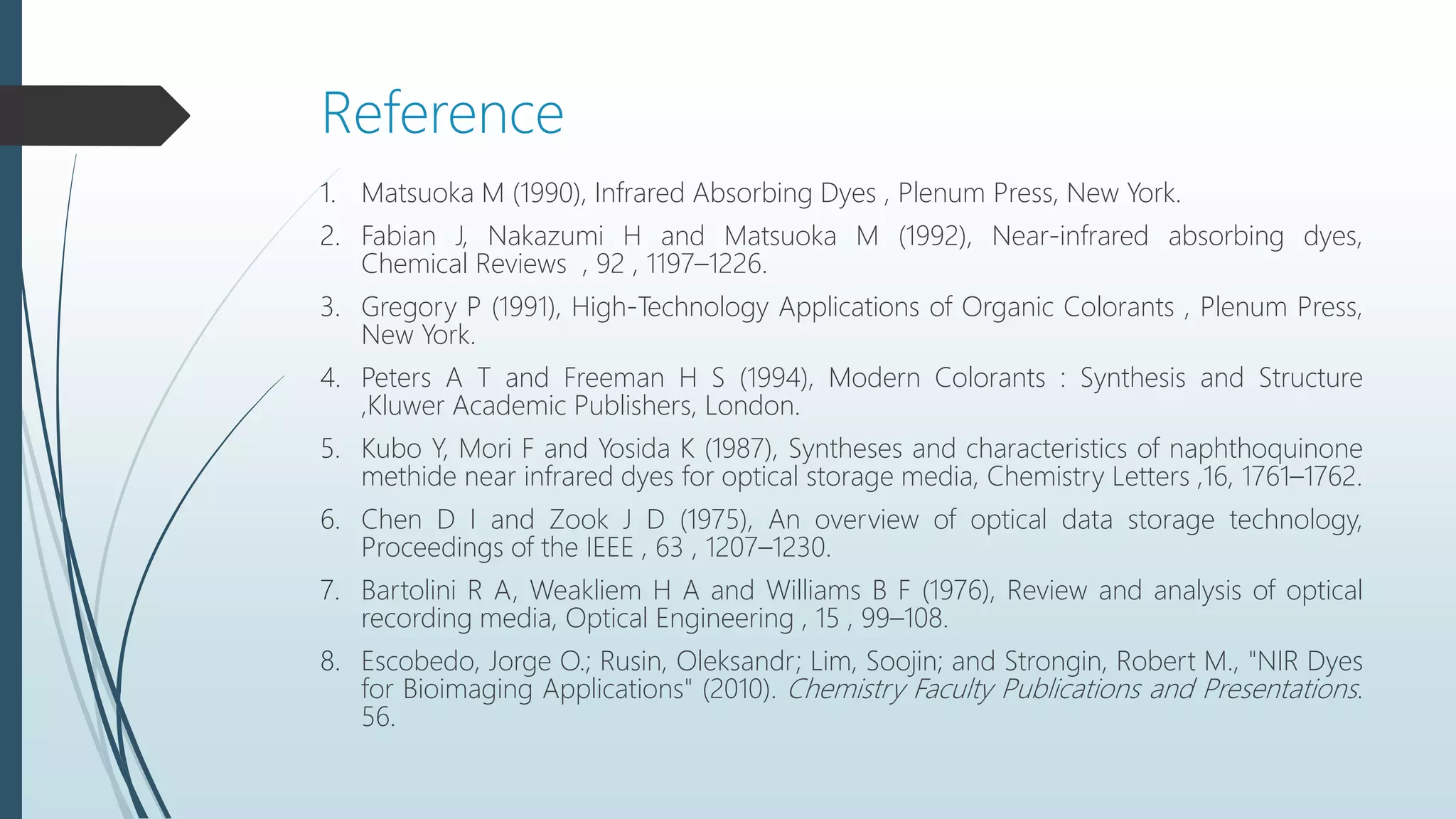 NIR (Near Infrared) Dyes | PPTX