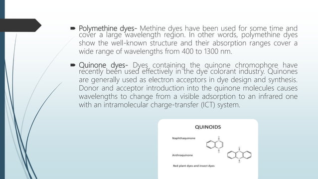 NIR (Near Infrared) Dyes | PPTX | Chemistry | Science