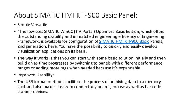 SIMATIC HMI KTP900 Basic: Co-effective operation and monitoring in the ...