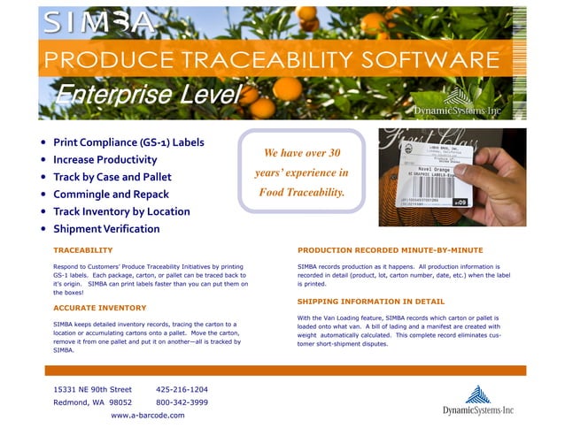 Simba for food traceability 4.12