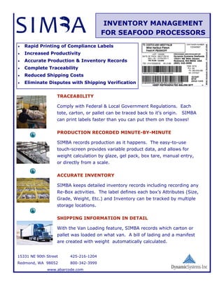 Simba seafood brochure 11 10 | PDF | Logistics | Business