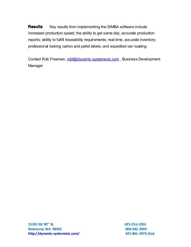 - Simba traceability solution updates accurate real - time inventory