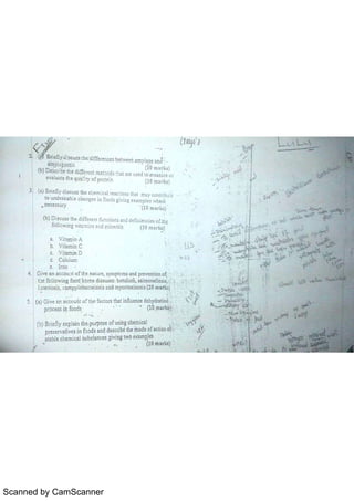 Introduction to human nutrition past papers -(Hn 201) | PDF