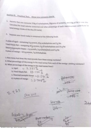 Introduction to human nutrition past papers -(Hn 201) | PDF