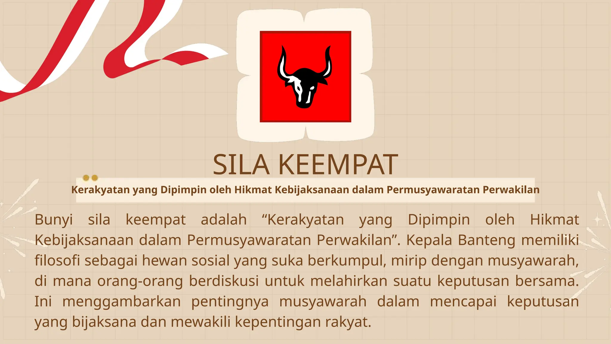 Simbol, bunyi, makna dan contoh penerapan pancasila sila keempat dan ...