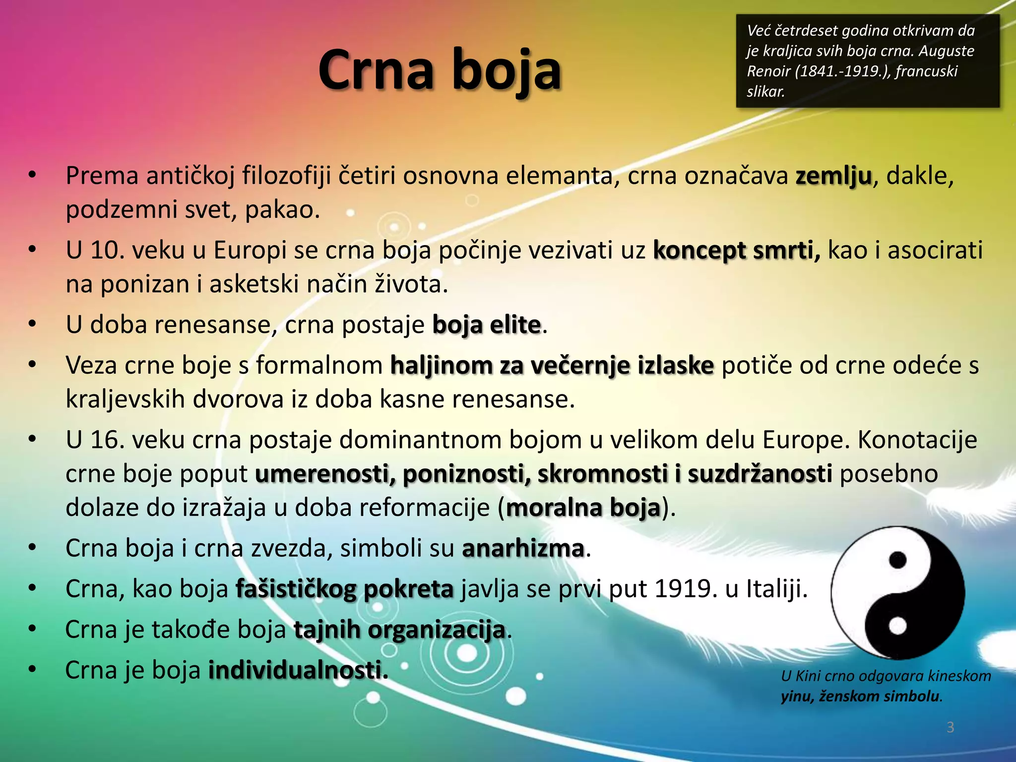 Simbolika boja kroz vekove | PPTX