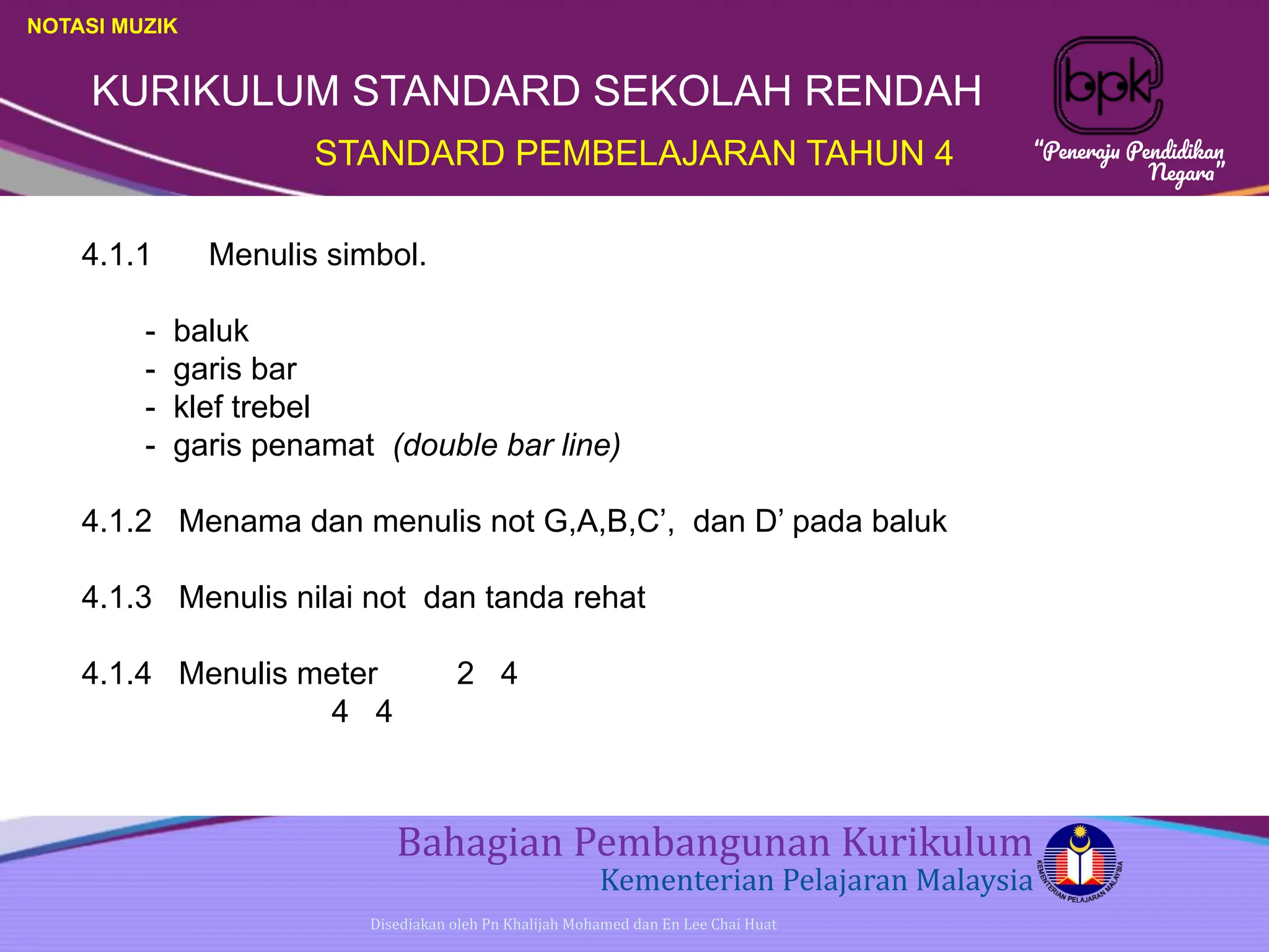 Simbol Not Muzik.pdf untuk murid tahun 4 | PDF