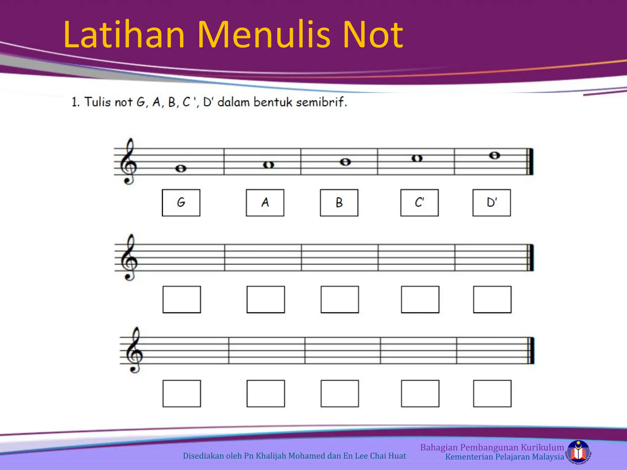 Simbol Not Muzik.pdf untuk murid tahun 4 | PDF