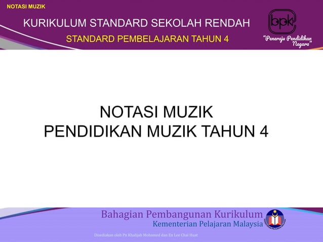 Simbol Not Muzik.pdf untuk murid tahun 4 | PDF