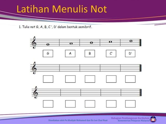 Simbol Not Muzik.pdf untuk murid tahun 4 | PDF