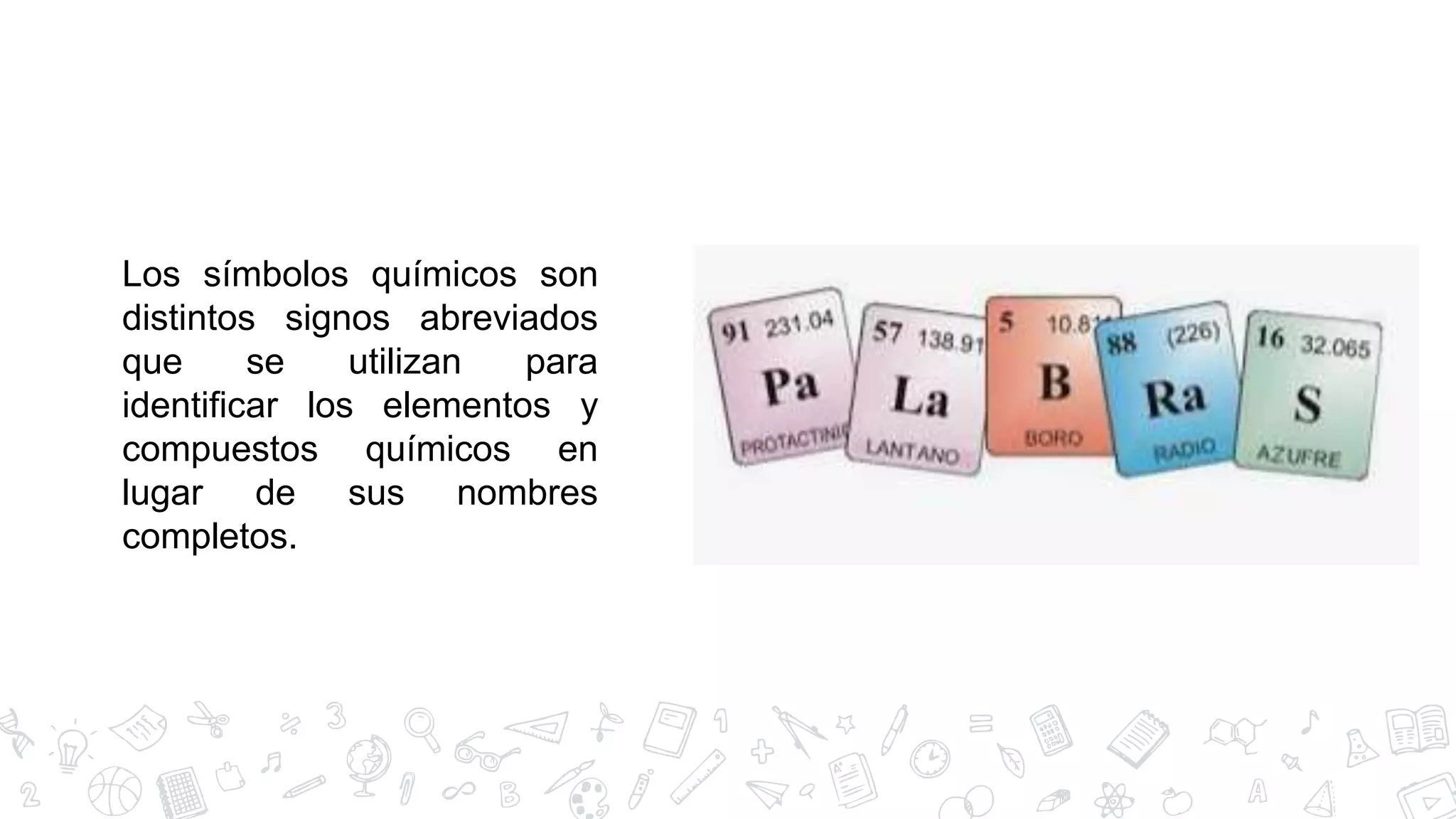 Símbolos y elementos químicos | PPT