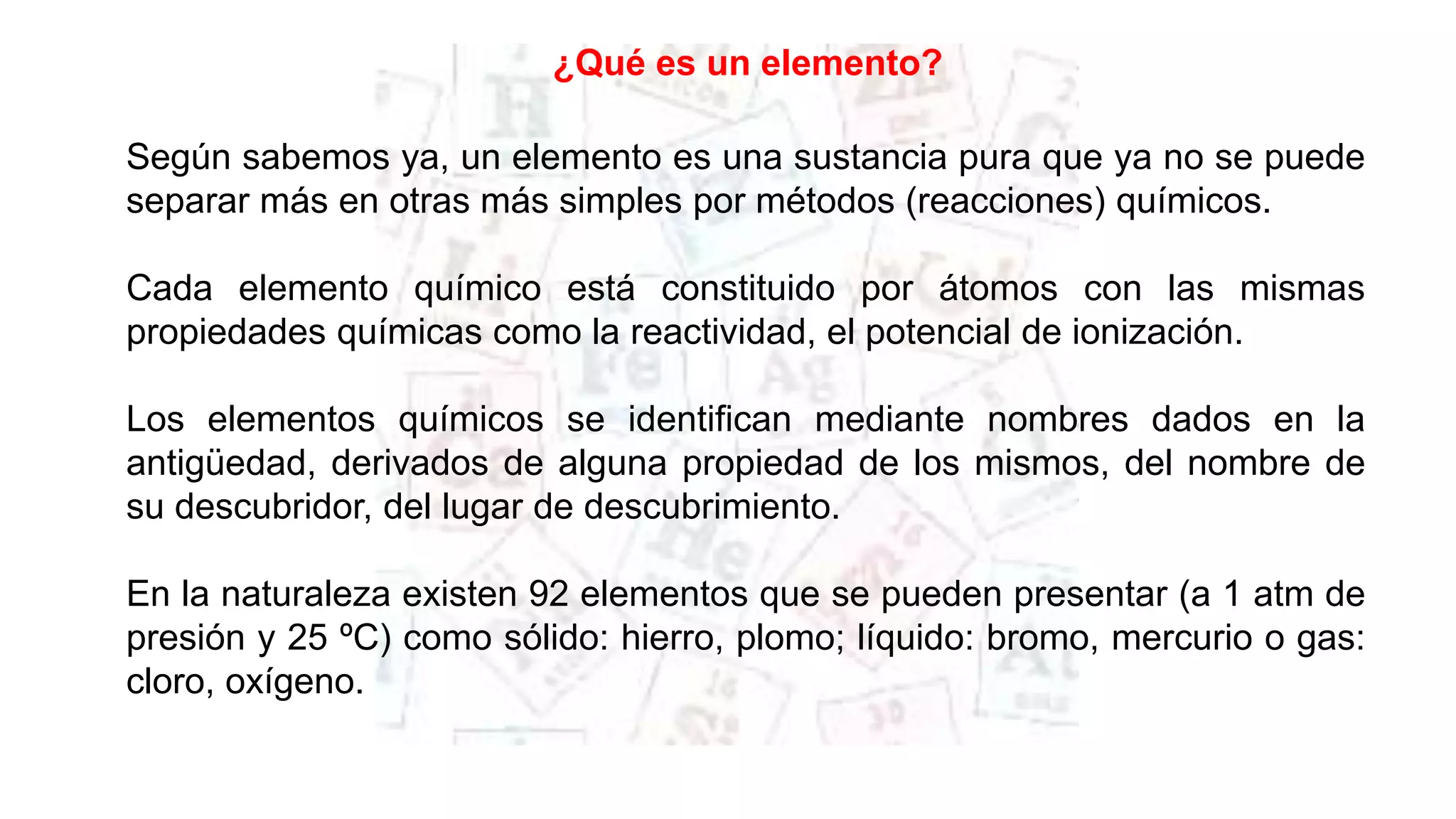 Símbolos y elementos químicos | PPT