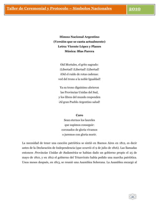 Ceremonialy Protocolo - Simbolos nacionales - UNLaM Lic. Monasterio | PDF
