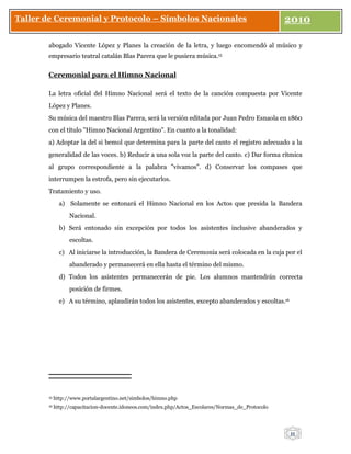 Ceremonialy Protocolo - Simbolos nacionales - UNLaM Lic. Monasterio | PDF