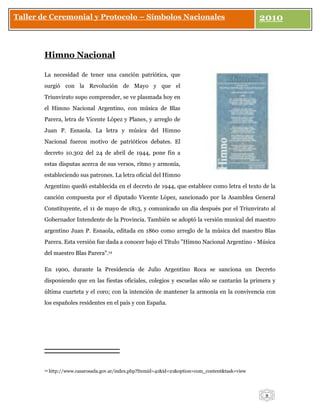 Ceremonialy Protocolo - Simbolos nacionales - UNLaM Lic. Monasterio | PDF