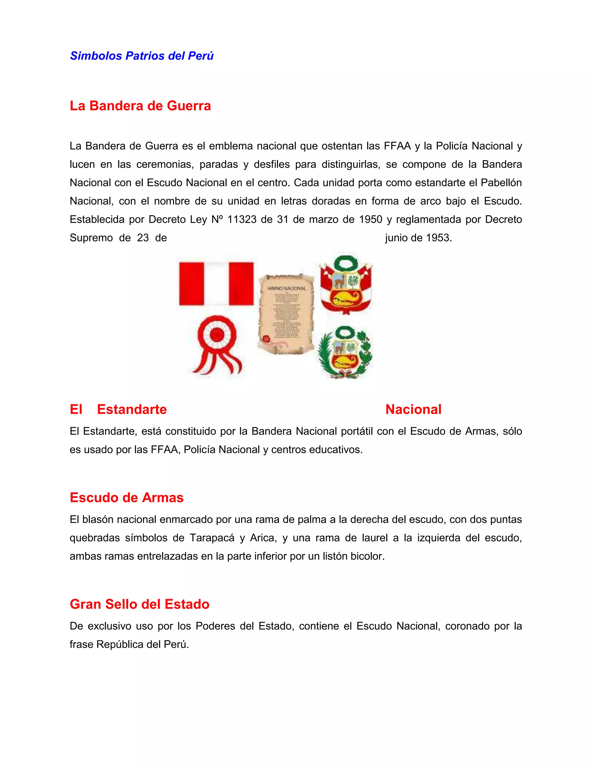 Simbolos patrios del perú | DOCX