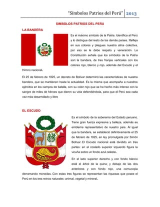 Simbolos patrios del peru | PDF