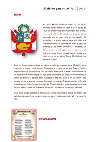 Simbolos patrios del peru | DOCX