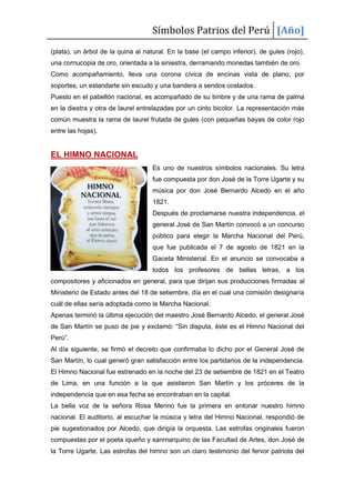 Simbolos patrios del peru | DOCX