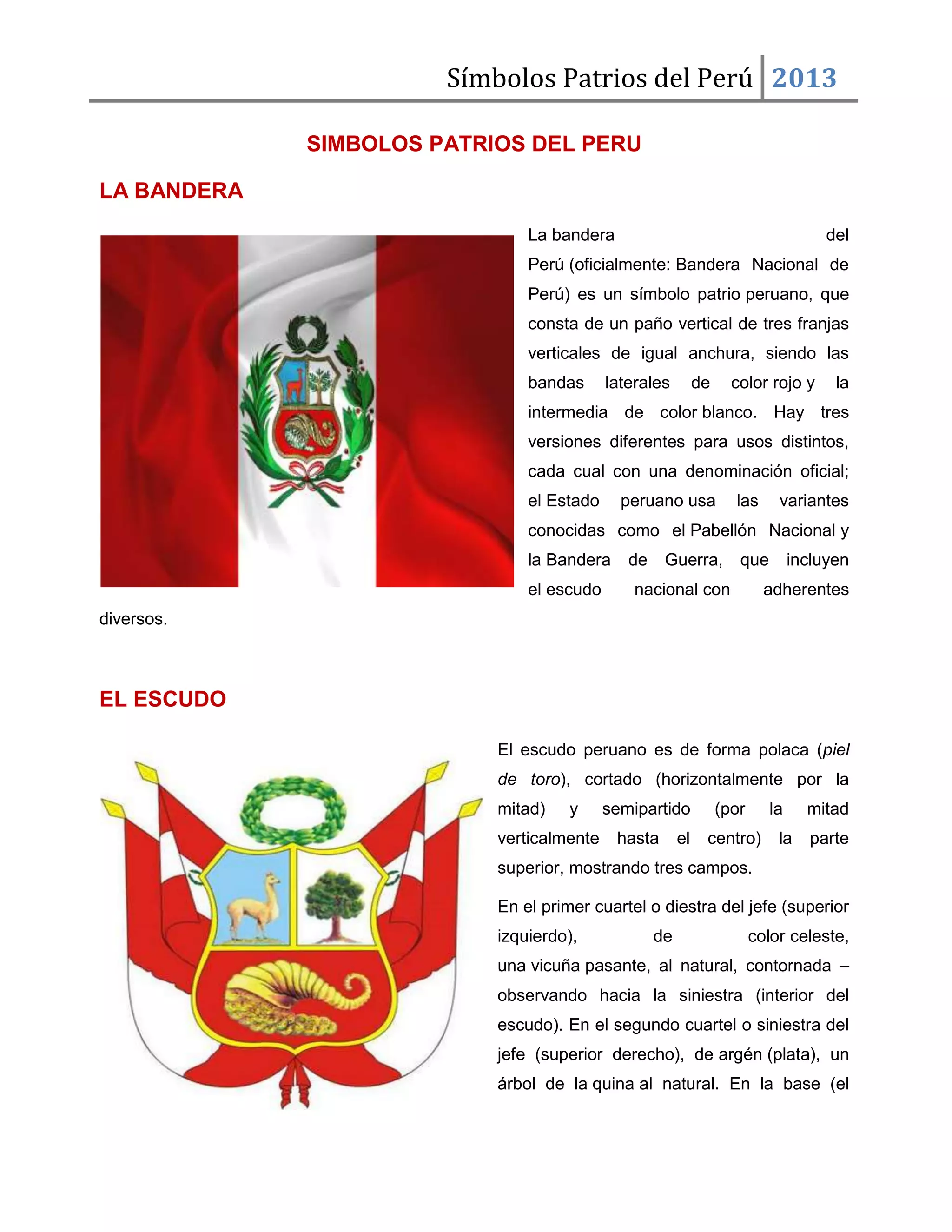 Simbolos patrios del peru | DOCX