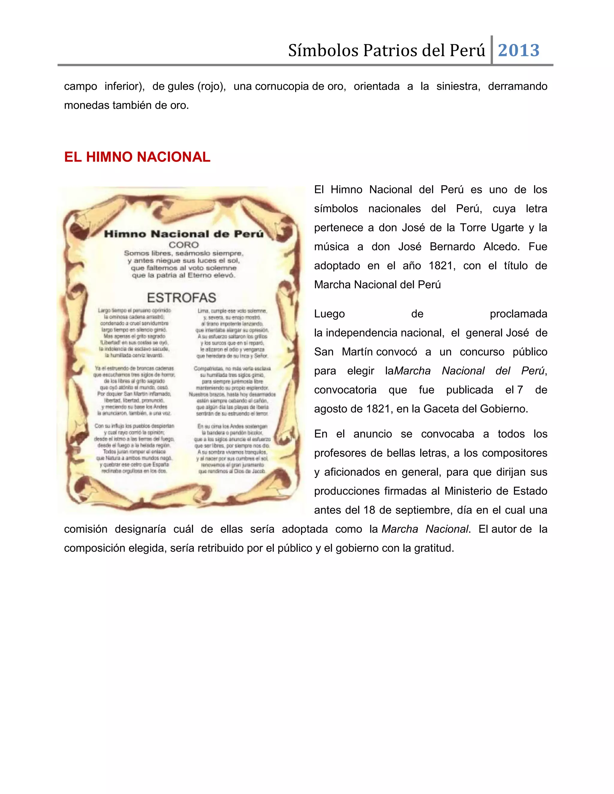 Simbolos patrios del peru | DOCX