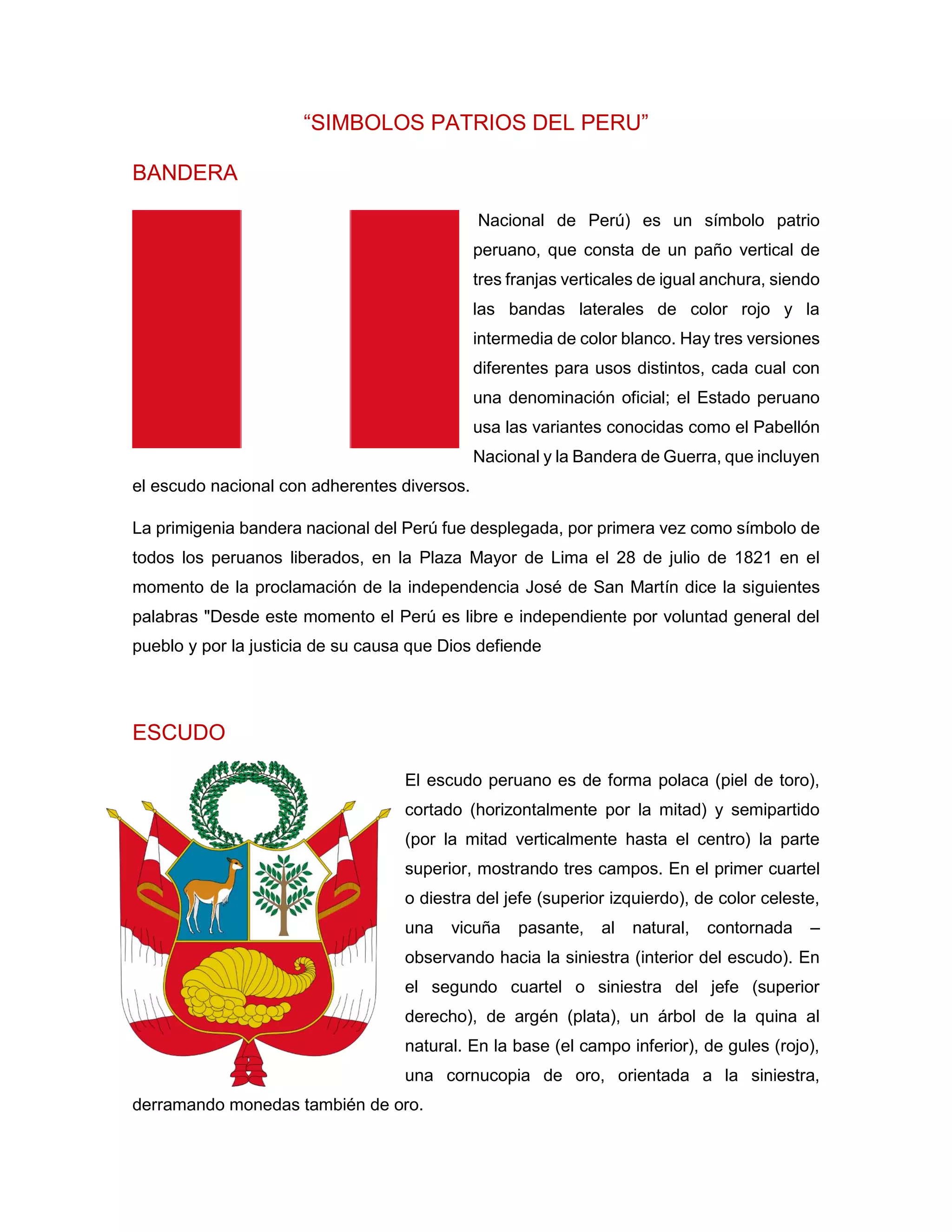 Simbolos patrios del peru | PDF