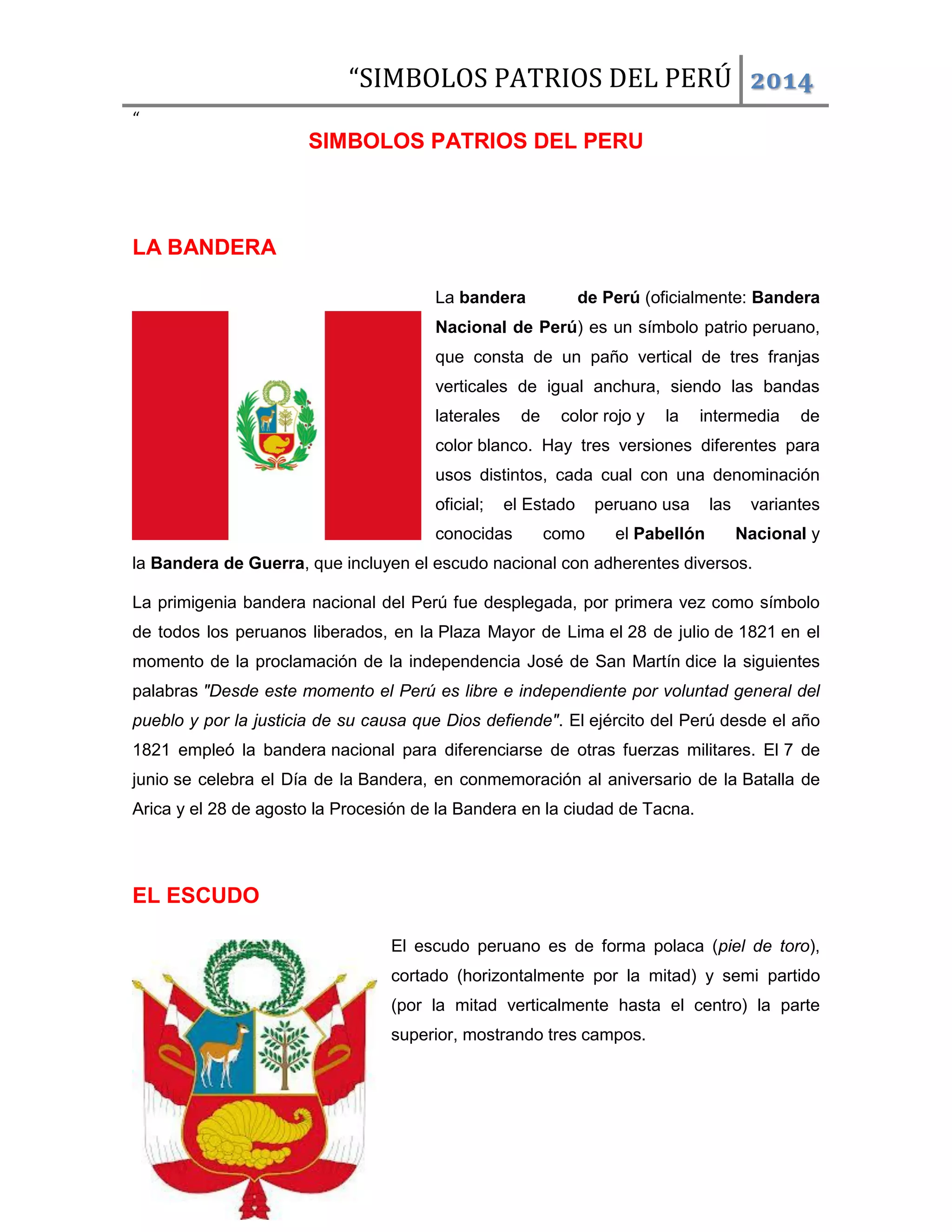 Simbolos patrios del peru | PDF