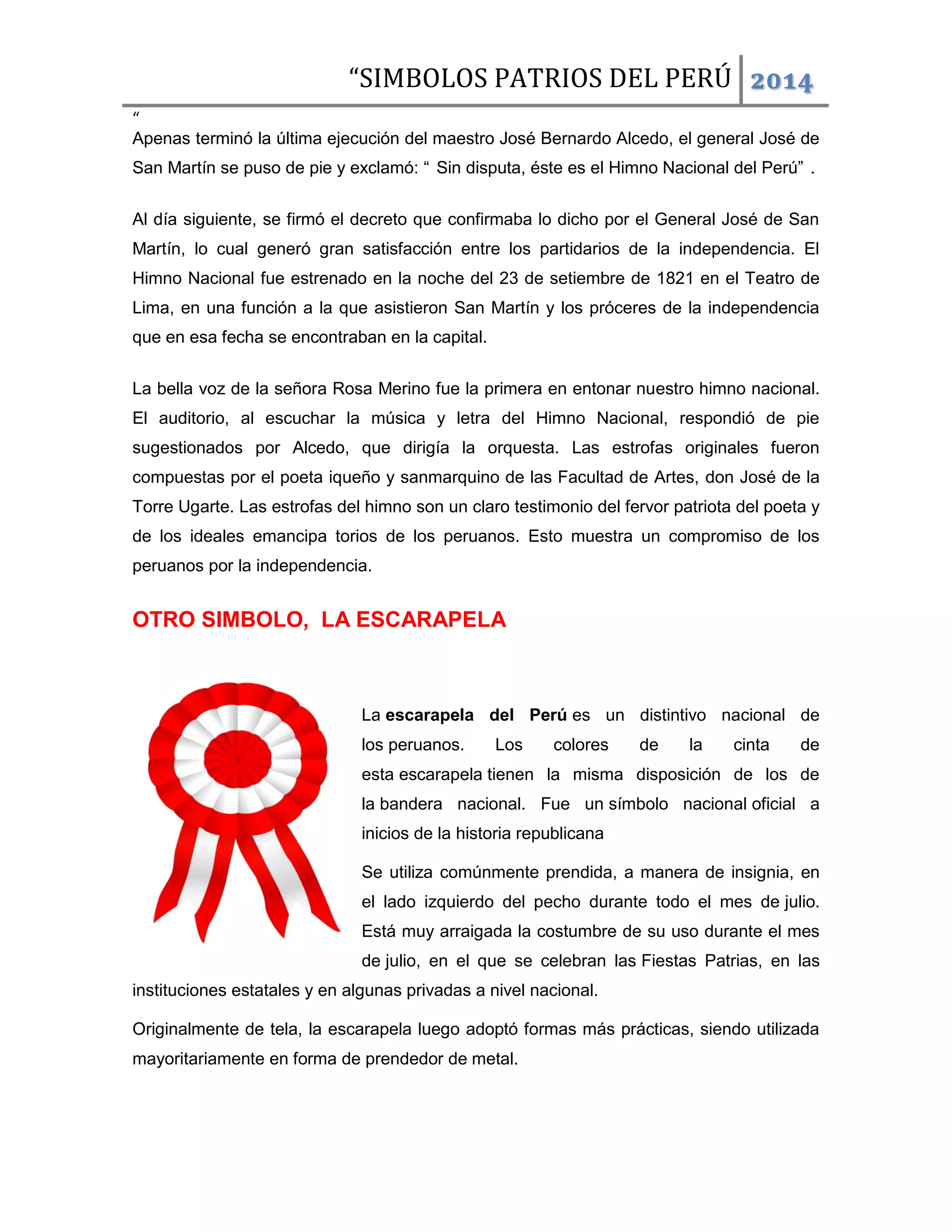 Simbolos patrios del peru | PDF