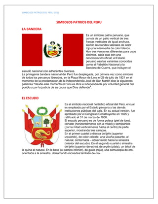 Simbolos patrios del peru | PDF