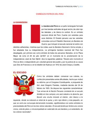 Simbolos patrios del peru | DOCX