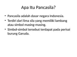 Simbol simbol Pancasila sederhana power poin | PPTX