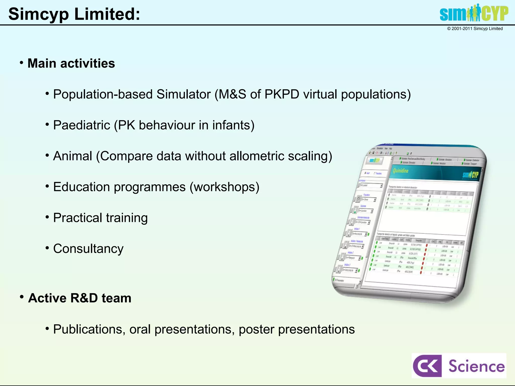 Simcyp Presentation - Rebecca Martell | PPT