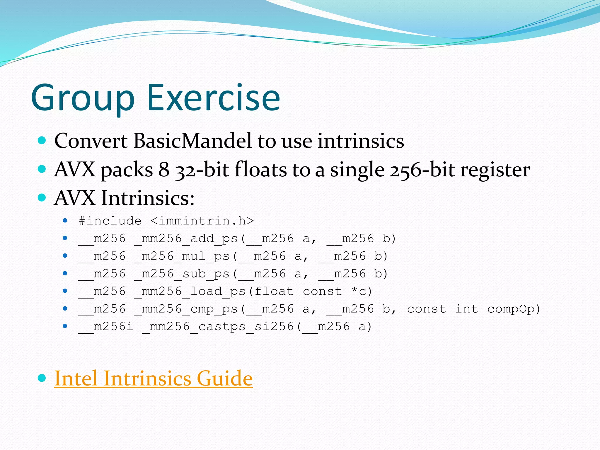 Simd Processing Using Compiler Intrinsics Ppt