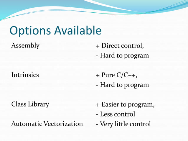 Simd Processing Using Compiler Intrinsics Ppt