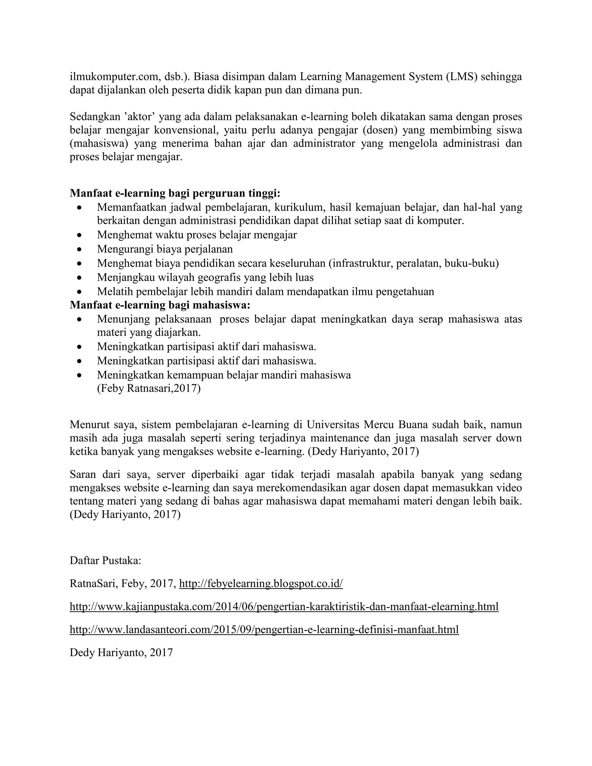 Sim, dedy hariyanto, hapzi ali,pengenalan e learning, universitas mercu buana, 2017 | PDF