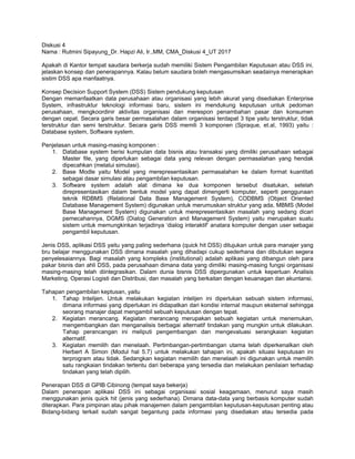 Sim diskusi 4 rutmini sipayung hapzi ali_konsep dss_ut_2017 | PDF