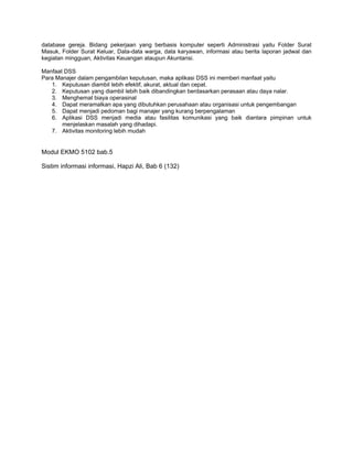 Sim diskusi 4 rutmini sipayung hapzi ali_konsep dss_ut_2017 | PDF