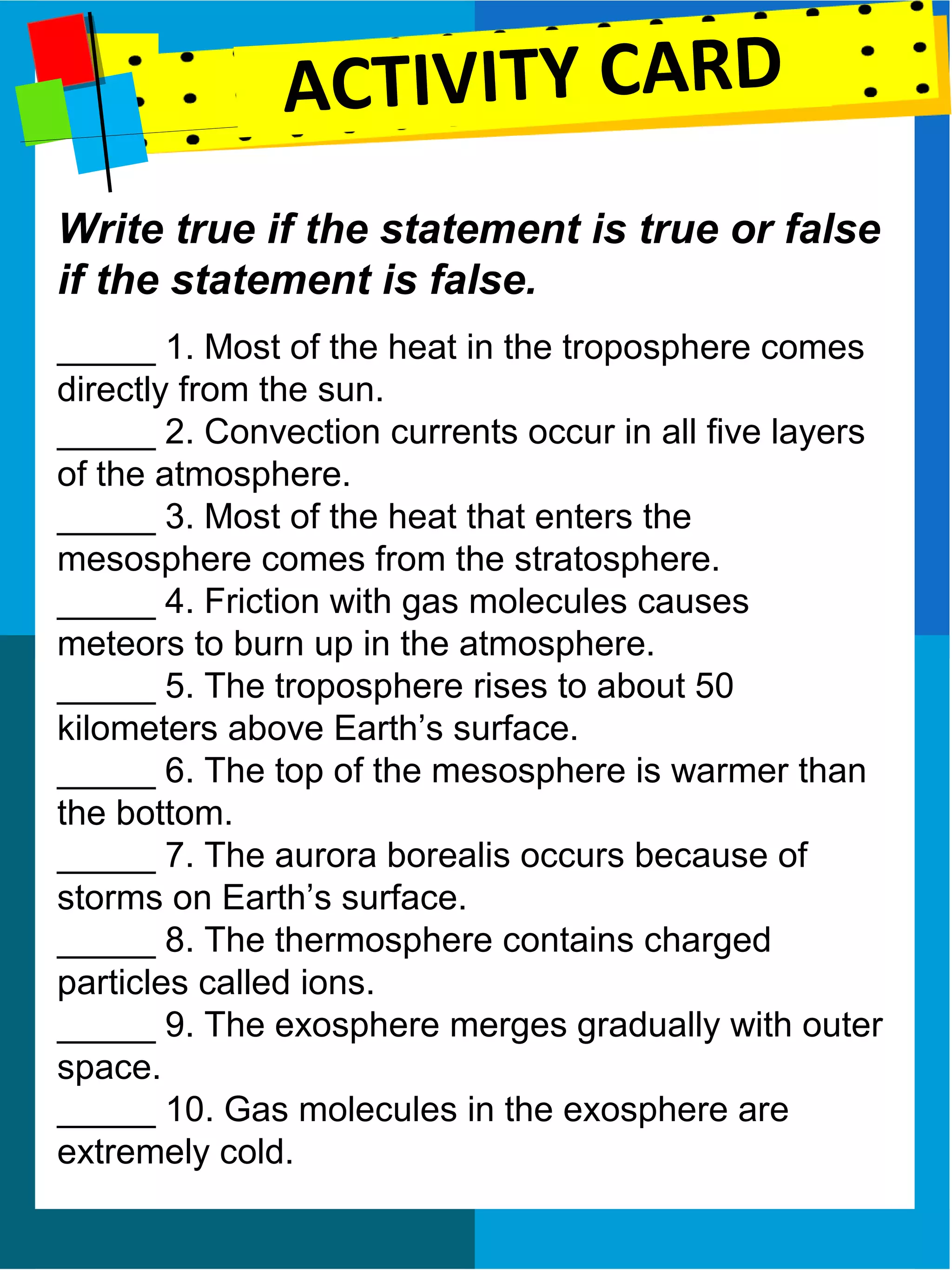 Sim earth's atmosphere | PPT