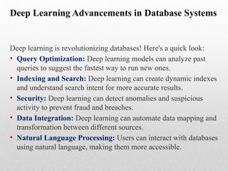 integrated machine learning with data Base.pptx | Databases | Computer Software and Applications