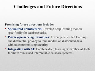 integrated machine learning with data Base.pptx | Databases | Computer Software and Applications