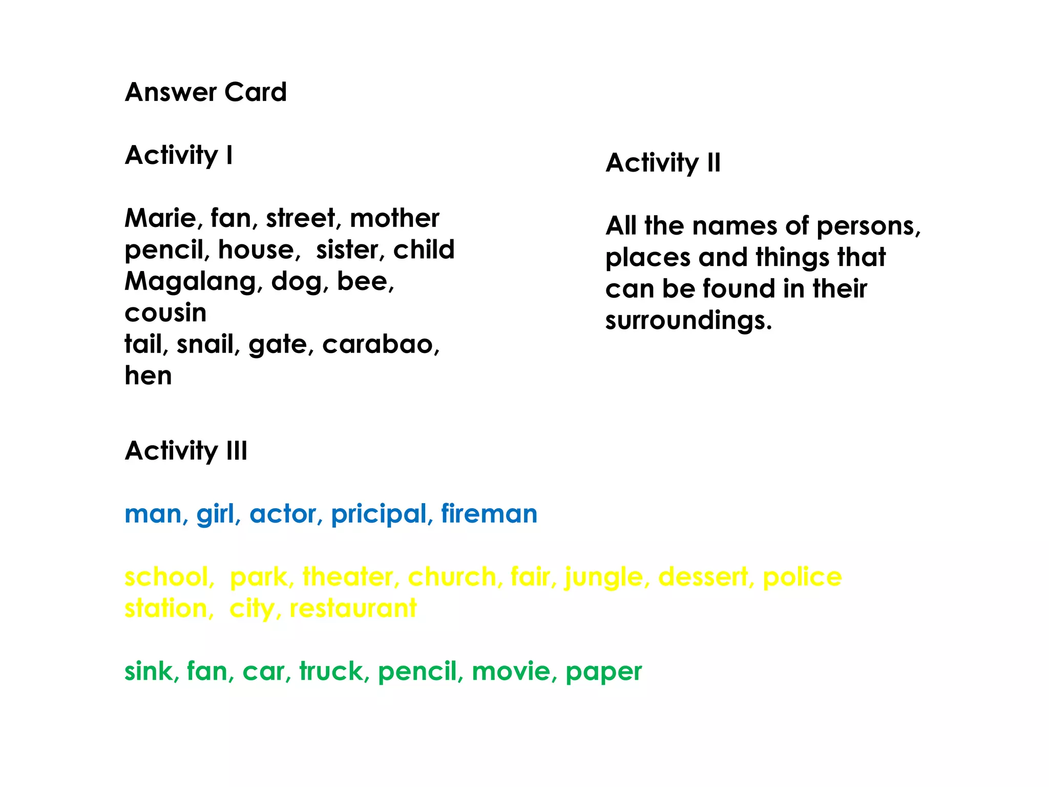 STRATEGIC INTERVENTION MATERIAL IN ENGLISH - NOUNS pdf | PDF