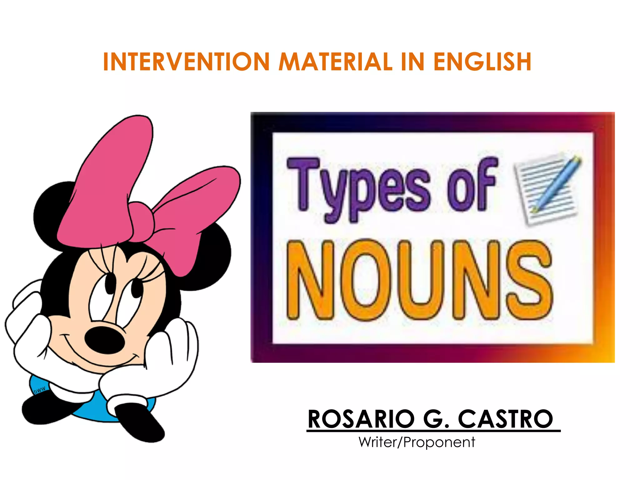 STRATEGIC INTERVENTION MATERIAL IN ENGLISH - NOUNS pdf | PDF