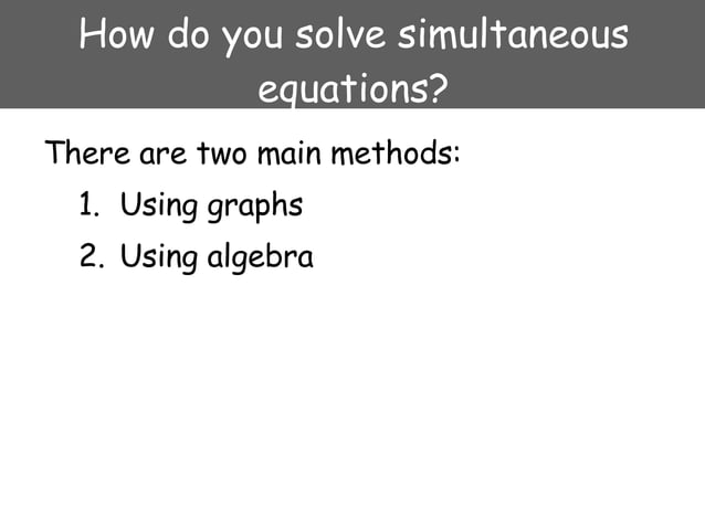 Simultaneous Equations | PPT | Physics | Science