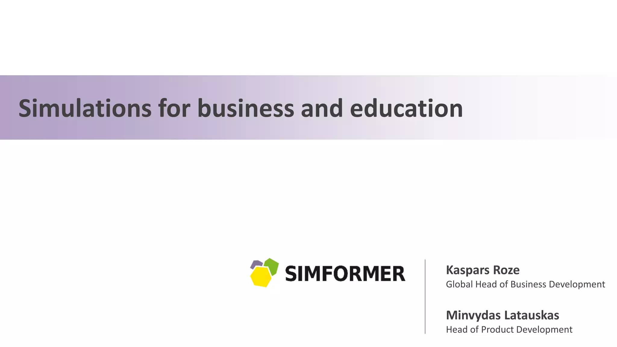 Simformer - business simulations for education. What is it? | PPT