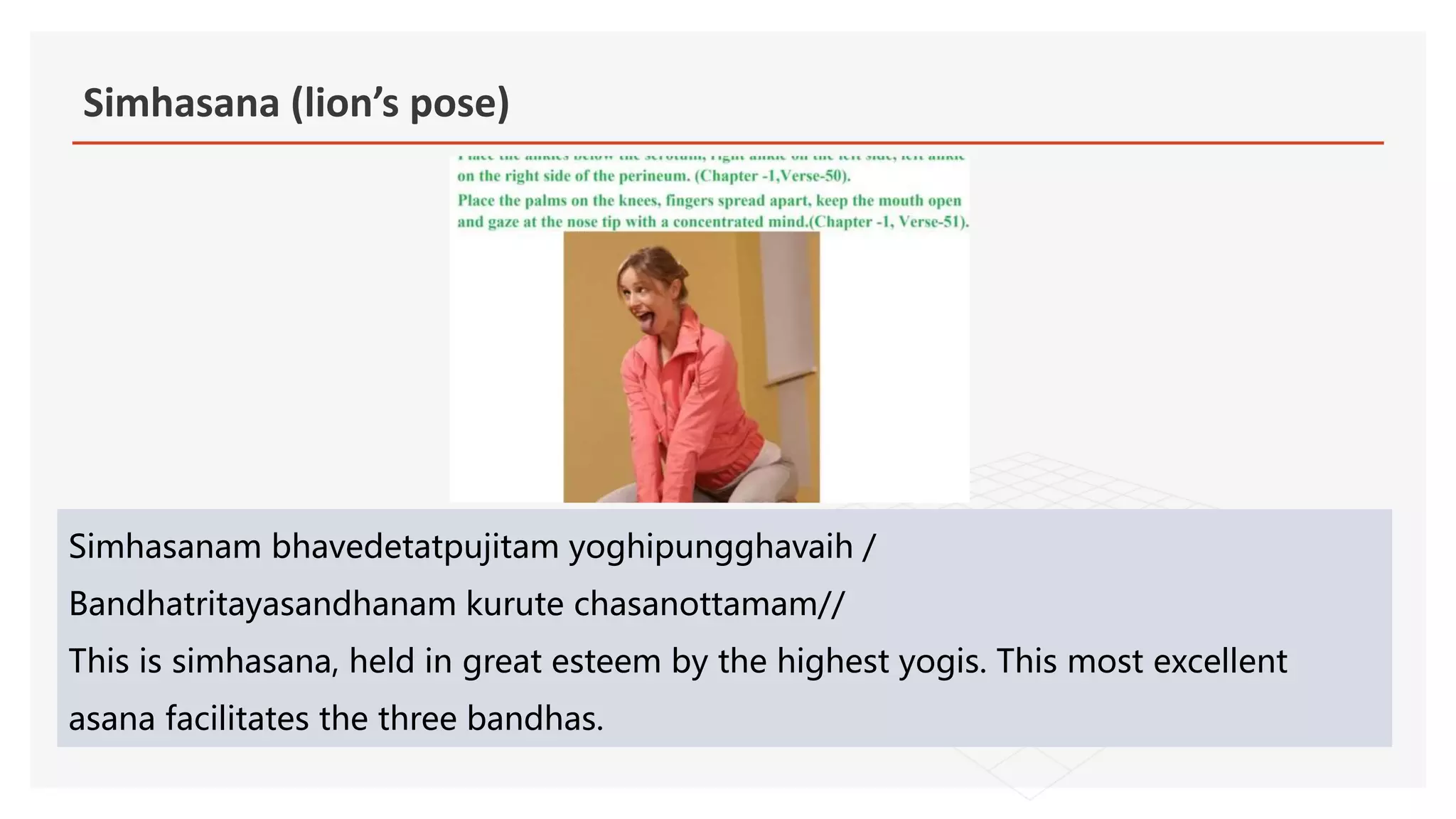 Simhasana (lion’s pose).pptx | Hinduism | Religion & Spirituality