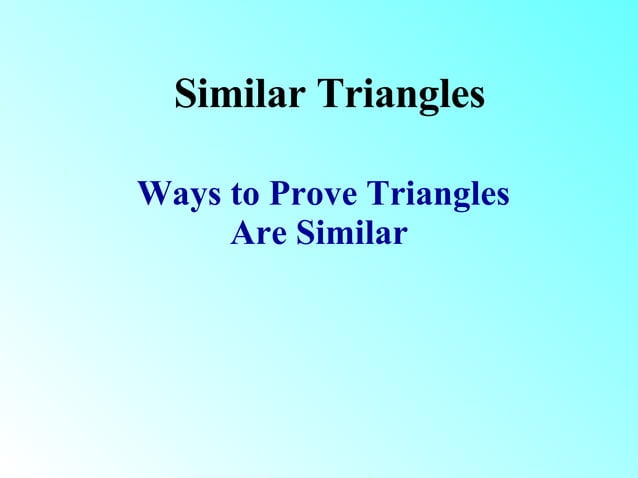 Similar Triangles Notes | PPT