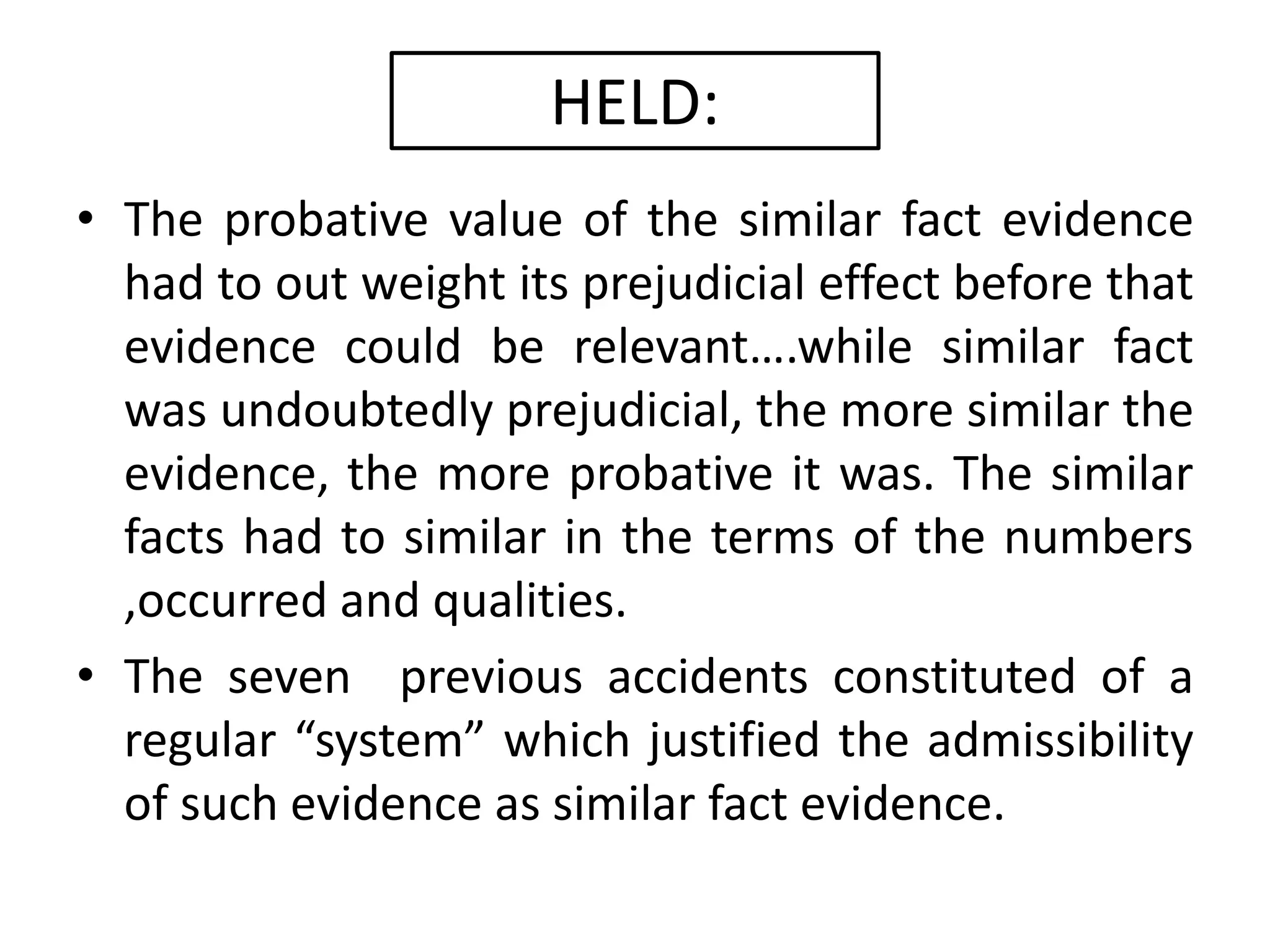 Similar facts evidence-Civil cases | PPTX
