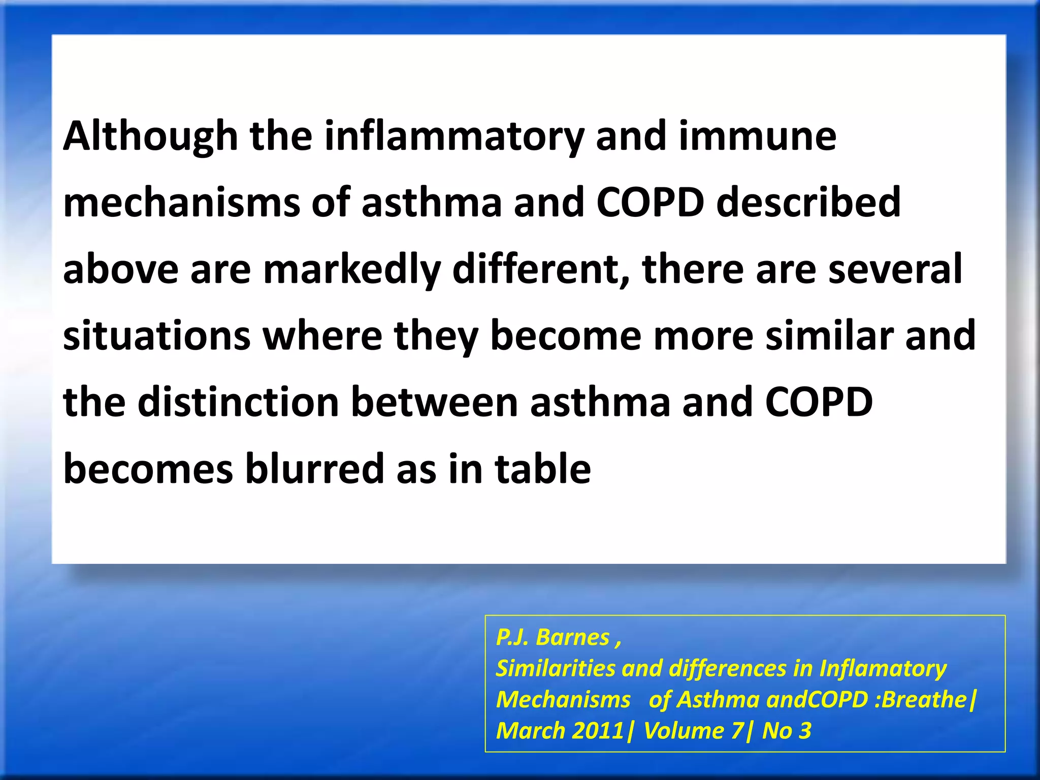 Similarities and differences between asthma and asthma masqueraders | PPTX